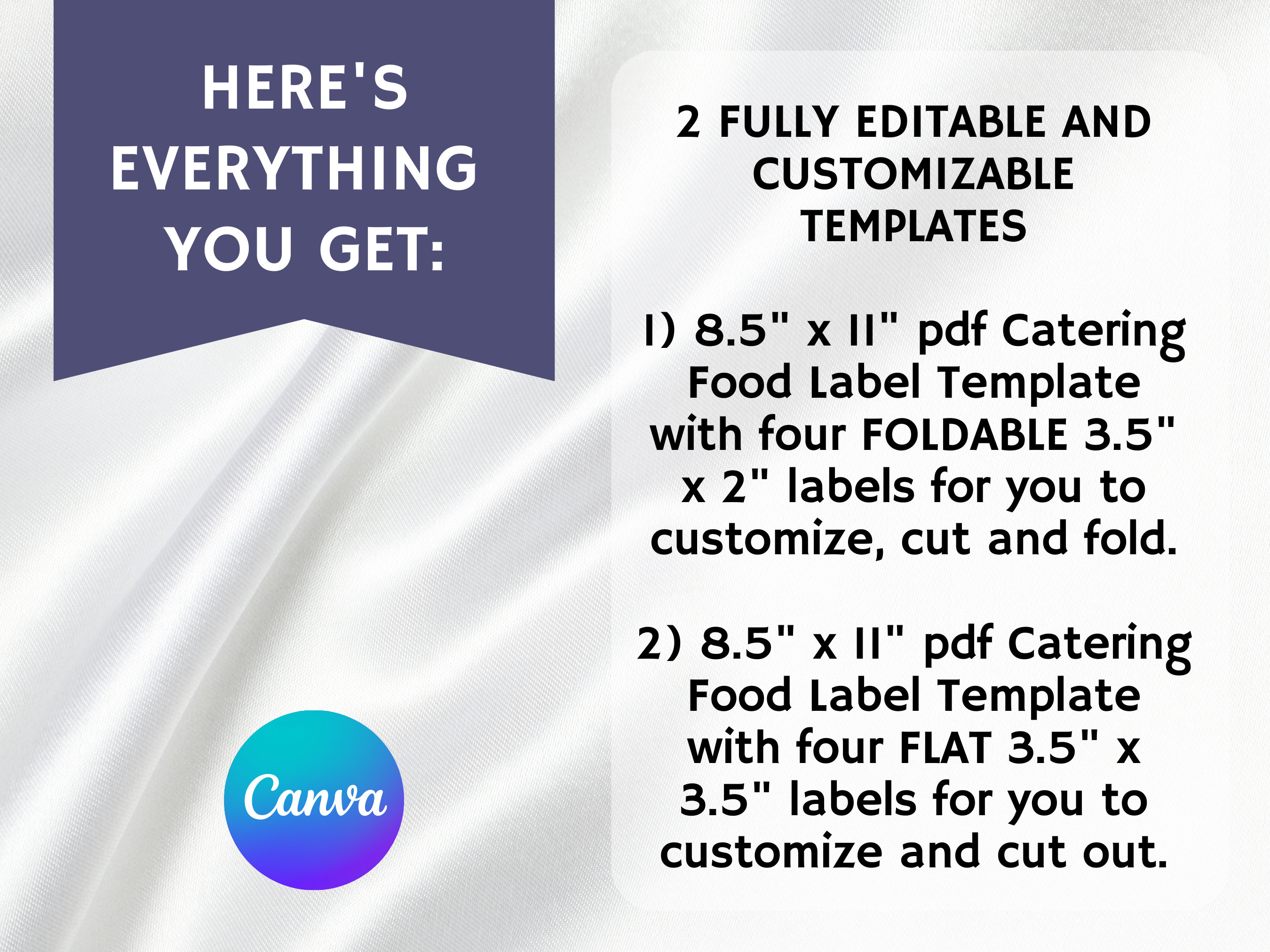 Catering Food Labels for Entertaining, Great for Business and Home ...