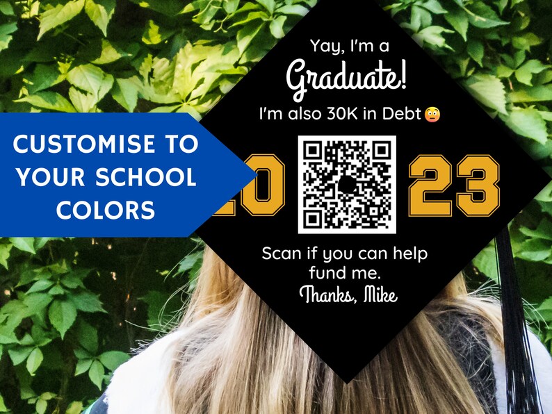 Editable Graduation Cap Topper Humorous Go Fund Me Gift - Etsy