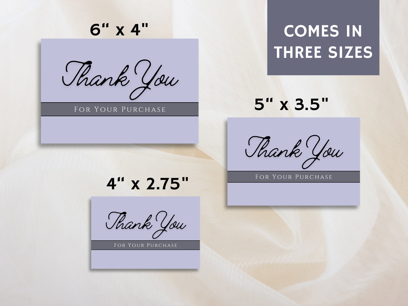 Thank You Card for Your Small Business Purchase, Packaging Insert ...