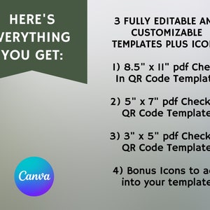 Printable Check in QR Code Scan Sign, Paperless Registration Templates ...