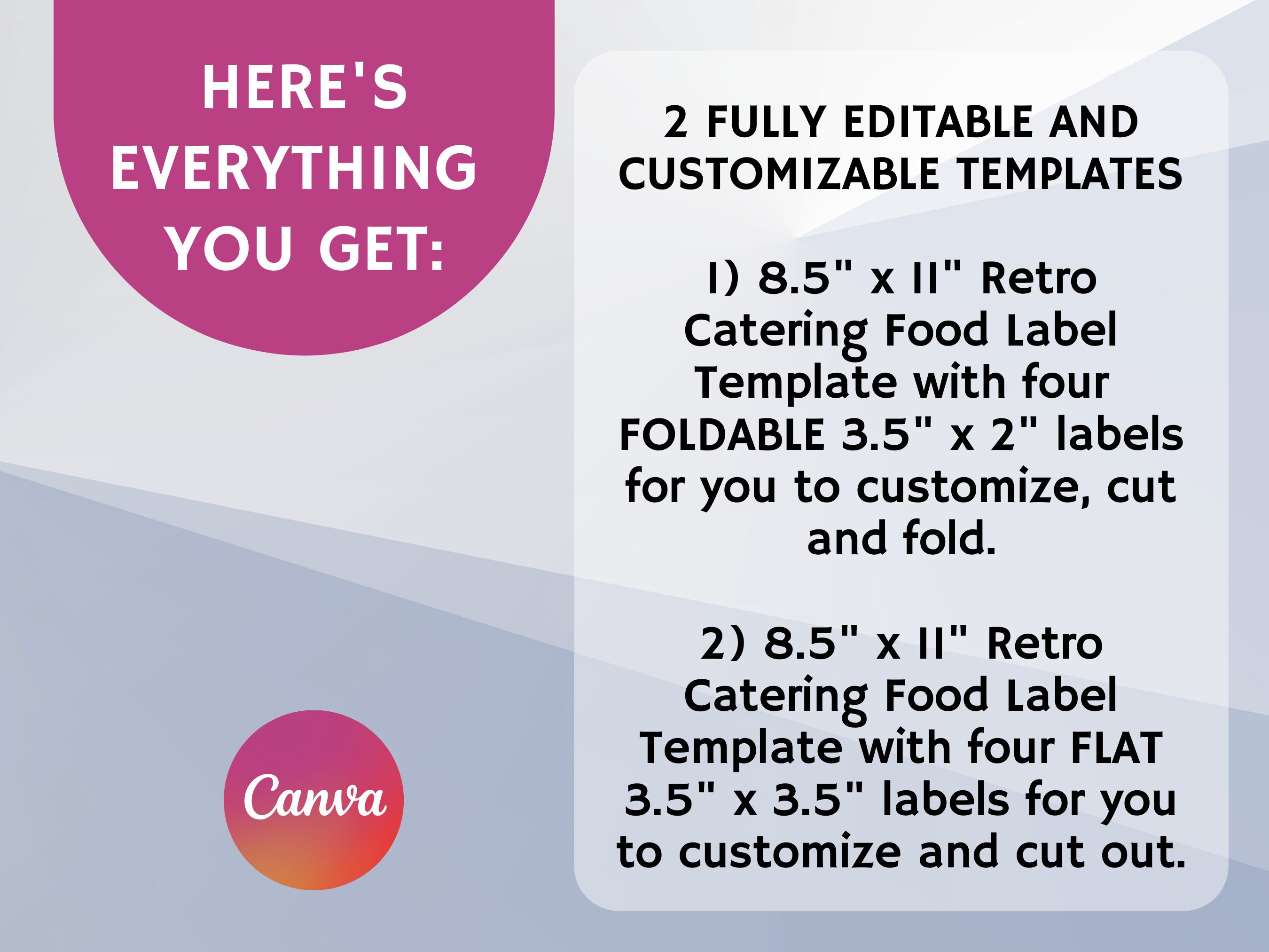 Retro '90s Catering Food Labels for Entertaining, Great for Business ...
