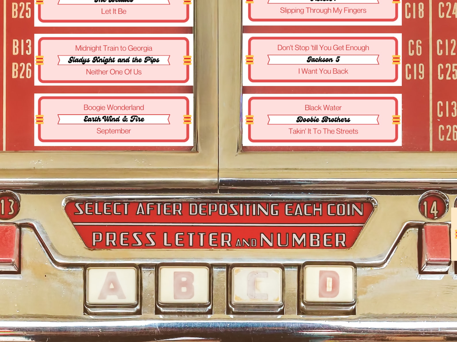 Editable Retro Jukebox Labels, Song and Artist Label, Customize With ...