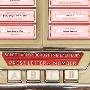 Editable Retro Jukebox Labels, Song and Artist Label, Customize With ...