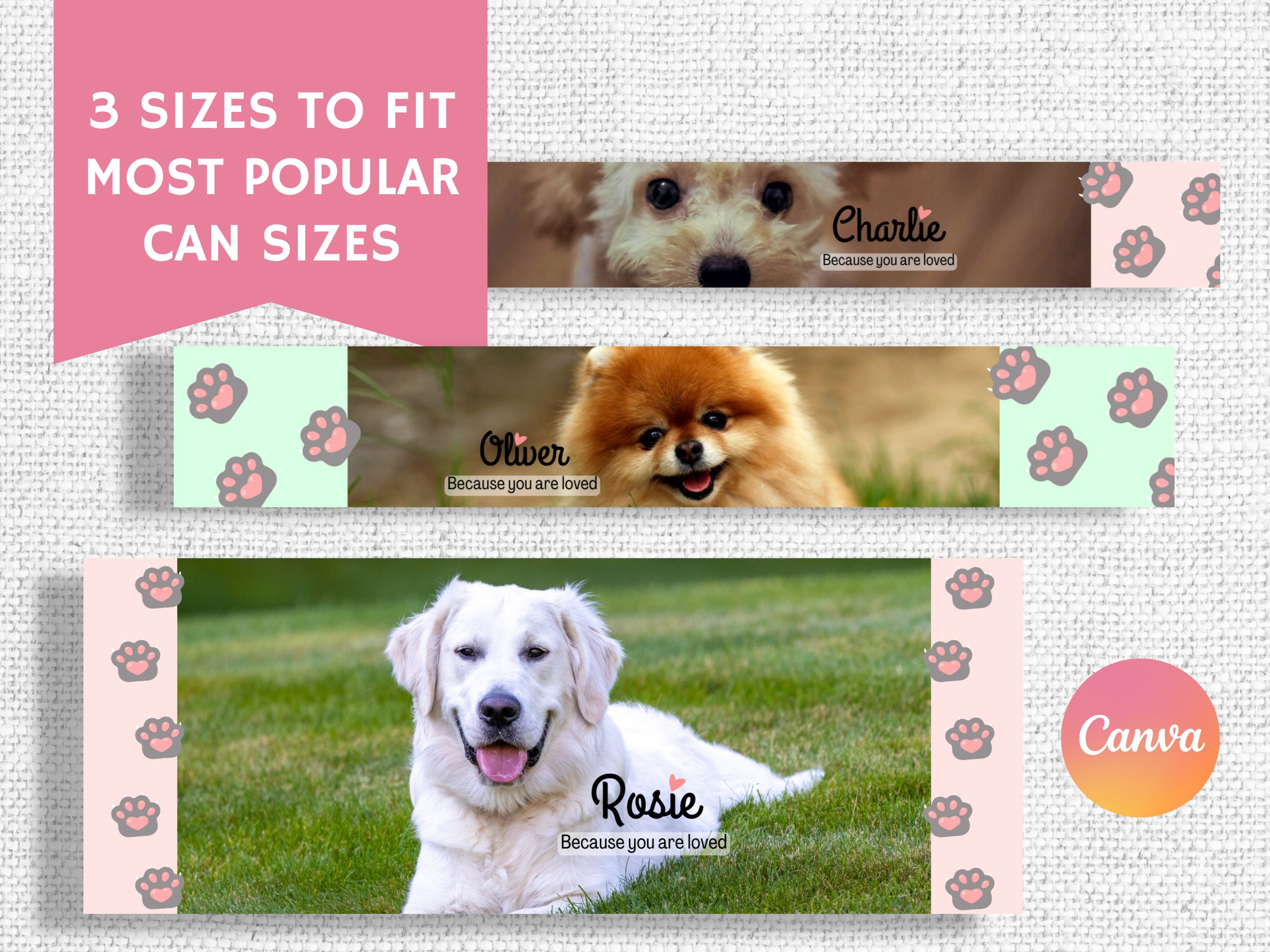 Personalized Dog Food Can Label, Unique Pet Gift, Doggie Day Care Label ...
