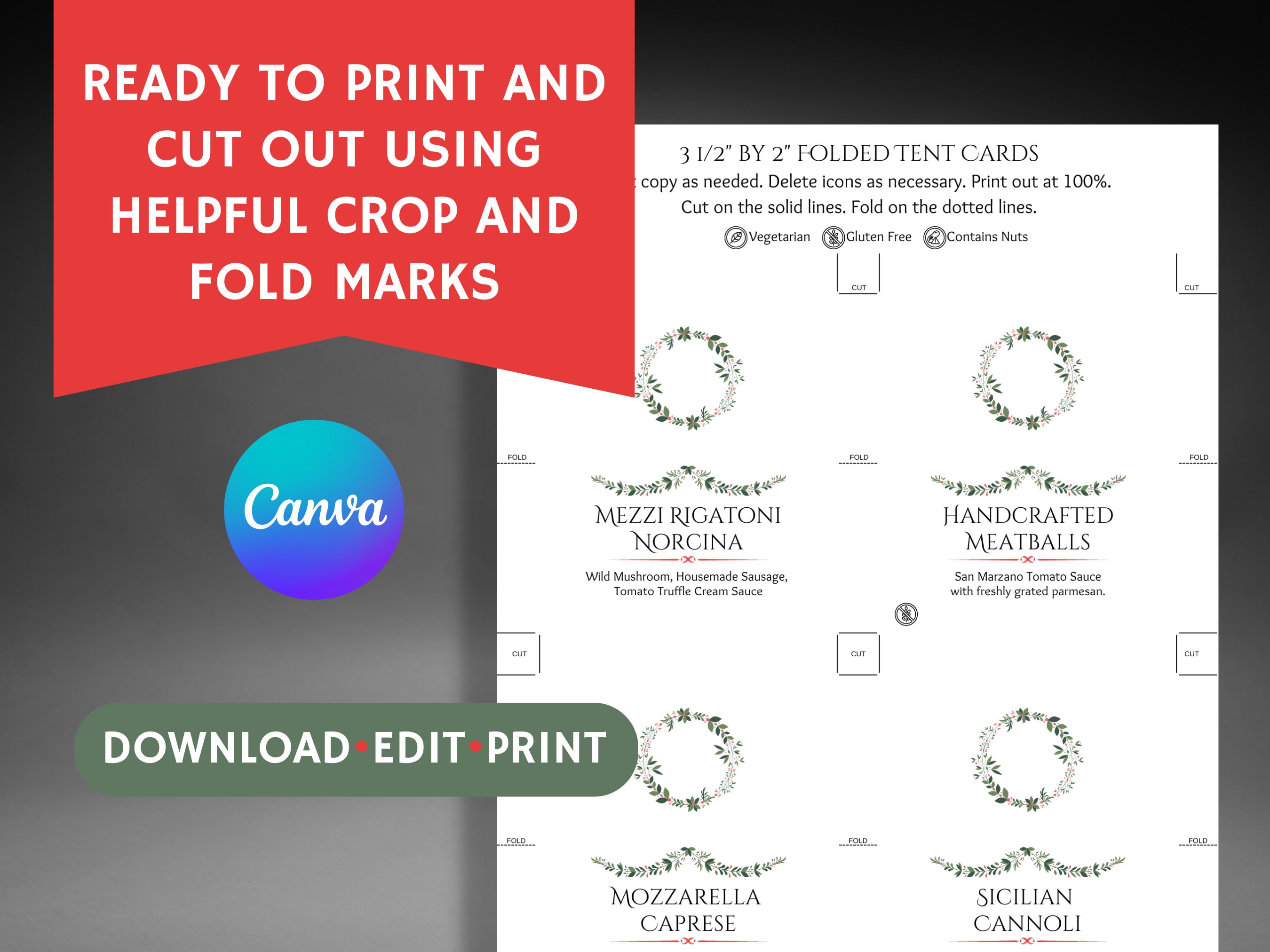 Holiday Catering Food Labels for Entertaining, Great for Business and ...