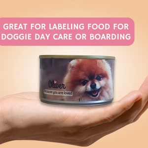 Personalized Dog Food Can Label, Unique Pet Gift, Doggie Day Care Label ...