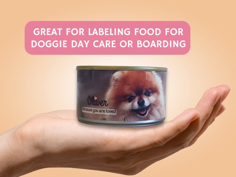 Personalized Dog Food Can Label, Unique Pet Gift, Doggie Day Care Label ...
