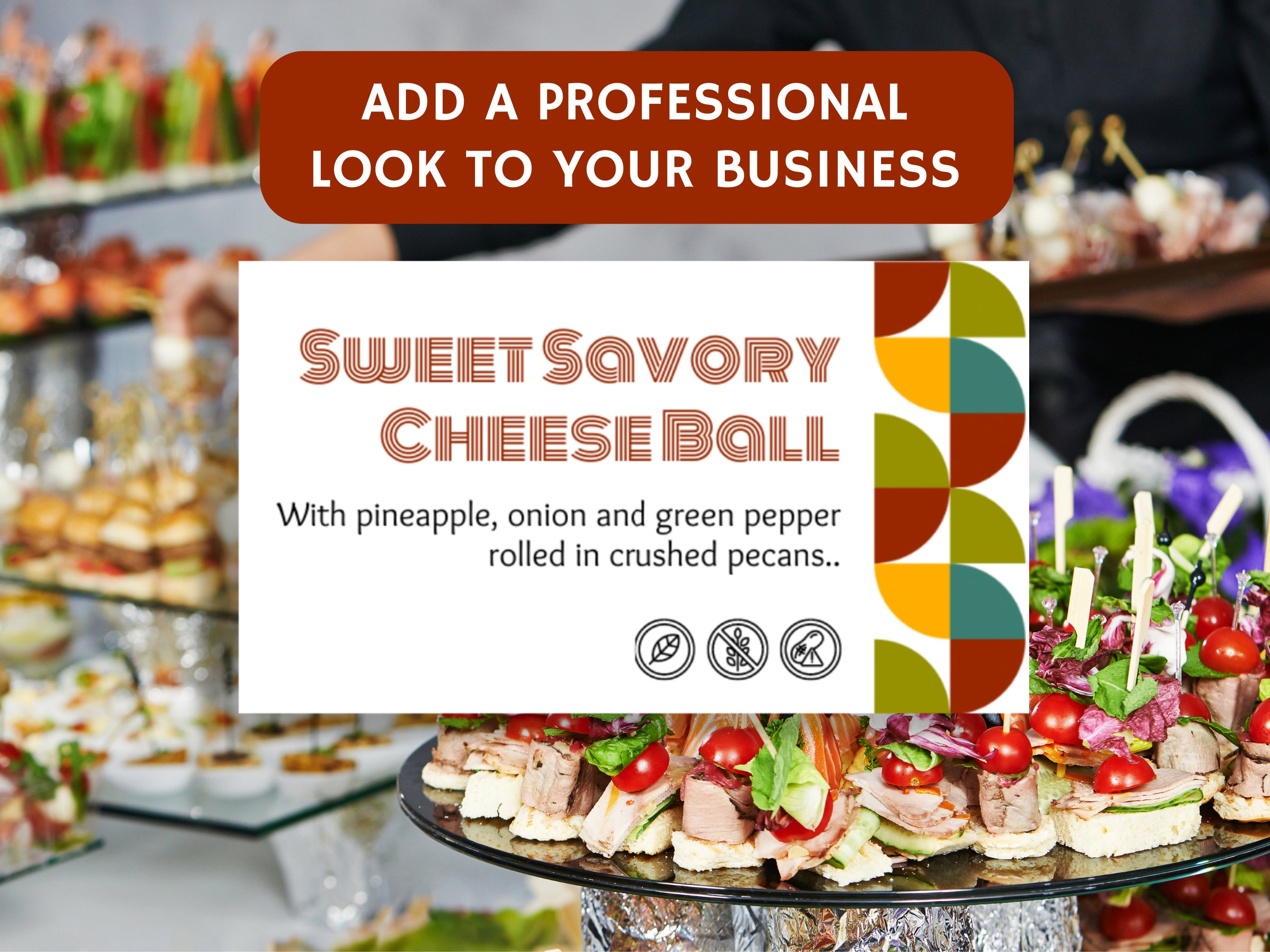 Retro Catering Food Labels for Entertaining, Great for Business and ...