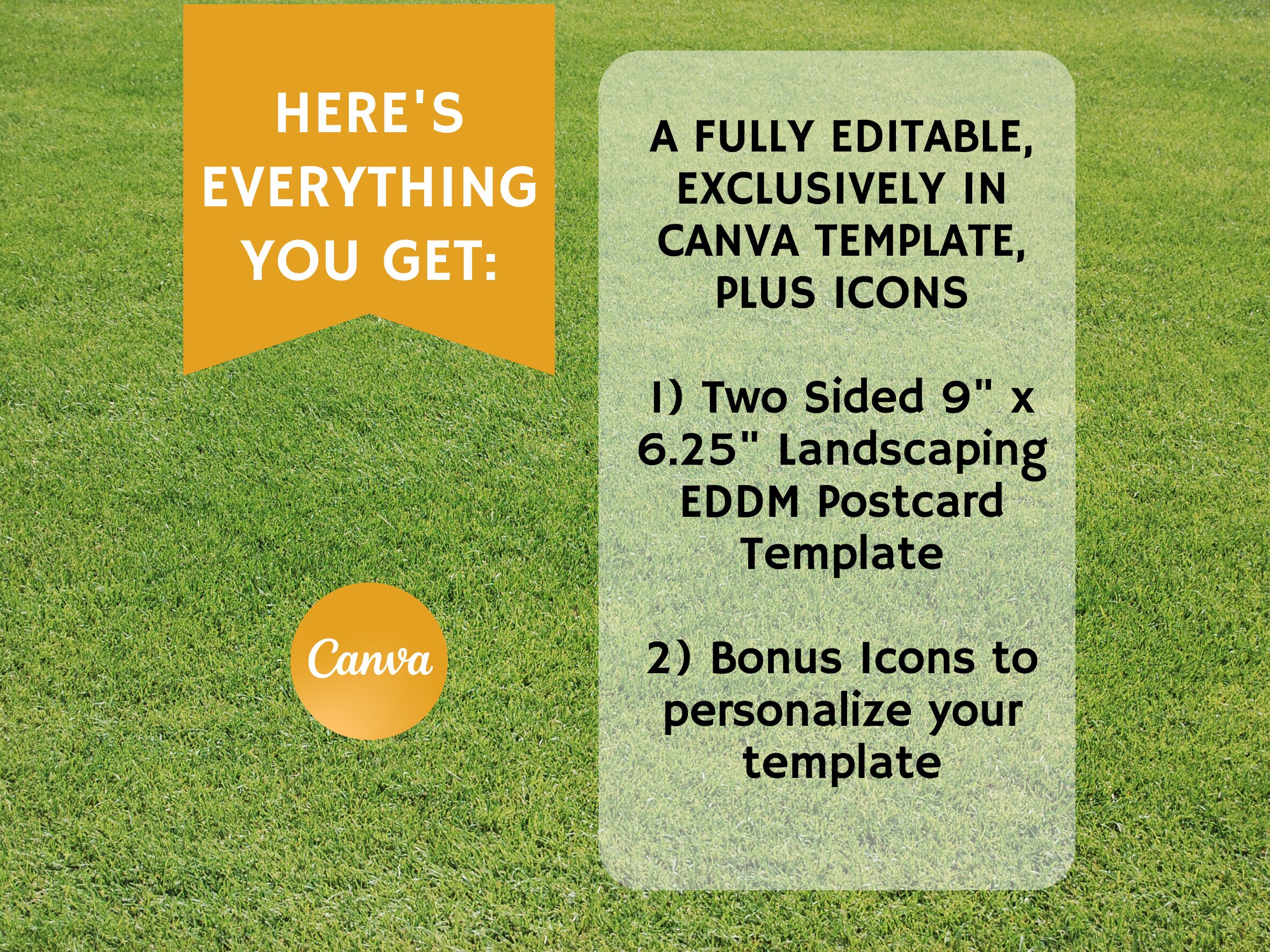 Lawn Service EDDM Postcard, Fall Landscaping Coupon Marketing Mailer, Fully Editable Canva, Two ...