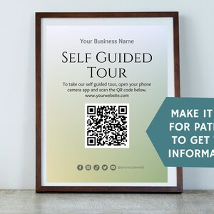 Self Guided Tour QR Code Scan Sign, Museums and Walking Tours ...