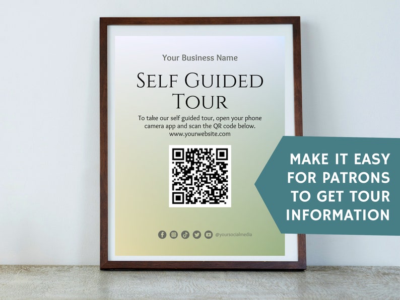 Self Guided Tour QR Code Scan Sign, Museums and Walking Tours ...