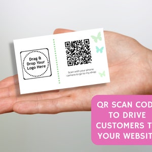 Retro Two-sided Business Card, With QR Scan Code, Small Business ...