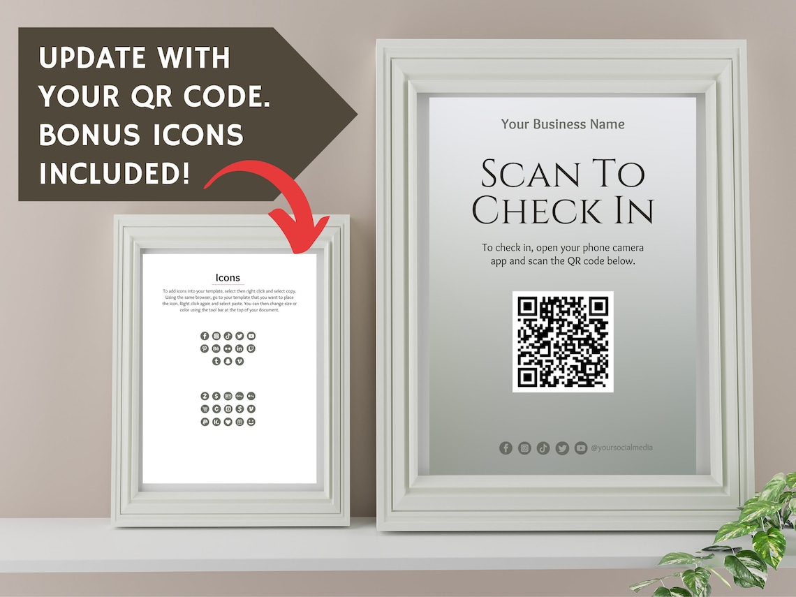 Printable Check in QR Code Scan Sign Paperless Registration - Etsy
