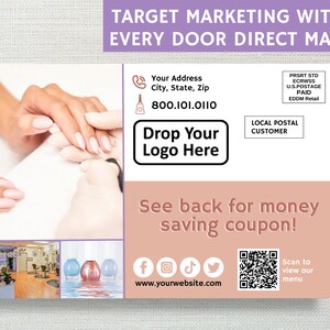 Nail Salon EDDM Coupon Postcard, Marketing Mailer, Fully Editable in ...