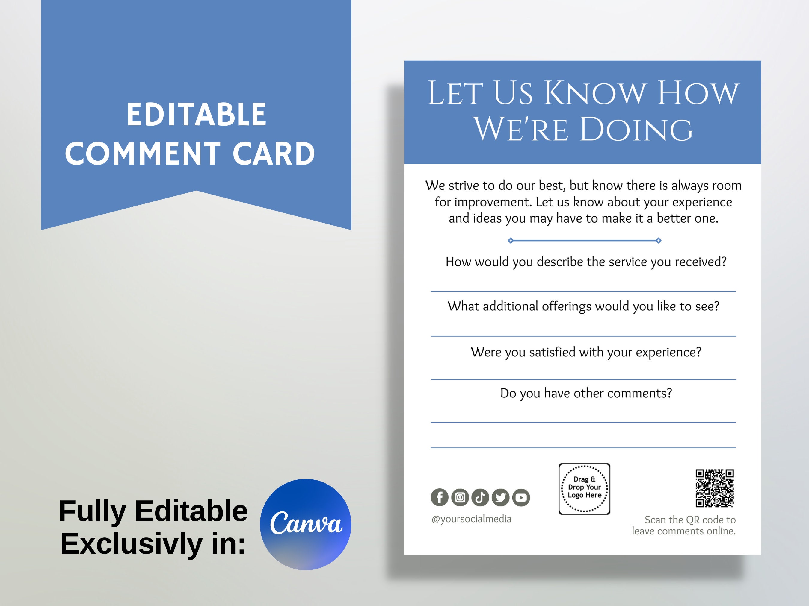 Comment Card for Suggestion Box Customer Feedback Form Fully - Etsy