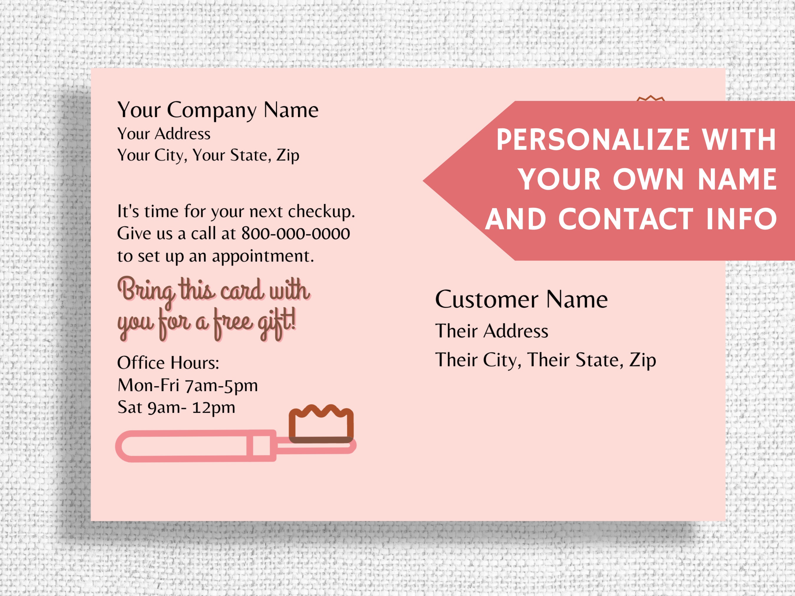 Dentist Postcard, Dental Appointment Reminder Card, Fully Editable in ...