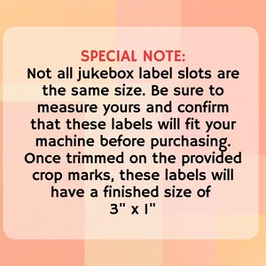 Editable Retro Jukebox Labels, Song and Artist Label, Customize With ...