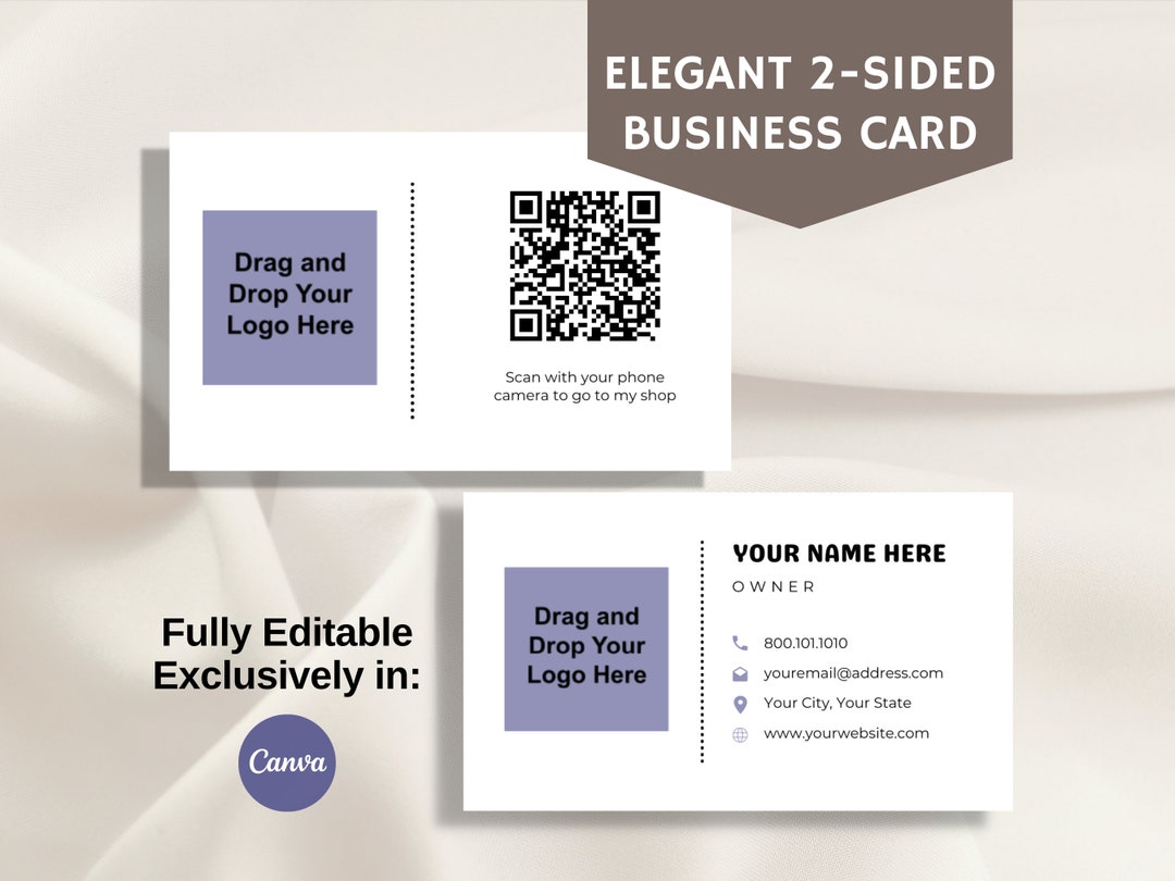 Elegant Two-sided Business Card, With QR Scan Code, Fully Editable ...
