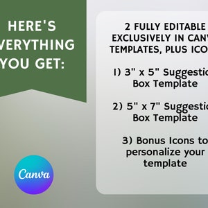 Comment Card for Suggestion Box, Customer Feedback Form, Fully Editable ...