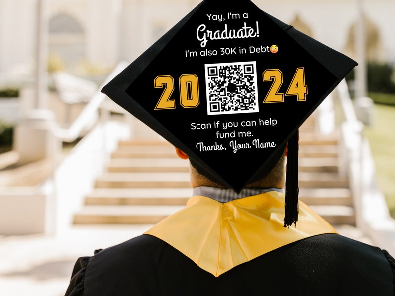 Editable Graduation Cap Topper, Humorous Go Fund Me Gift Request, Venmo ...