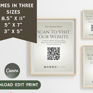 Website QR Code Scan Sign, Customizable Printable Template, Fully ...
