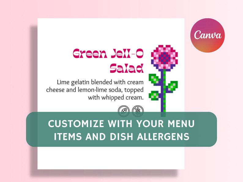 Retro '90s Catering Food Labels for Entertaining, Great for Business ...