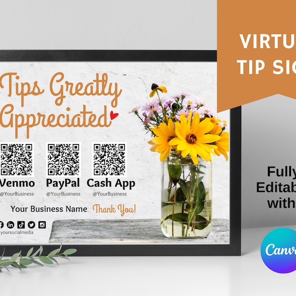 Tips Appreciated Sign - Etsy