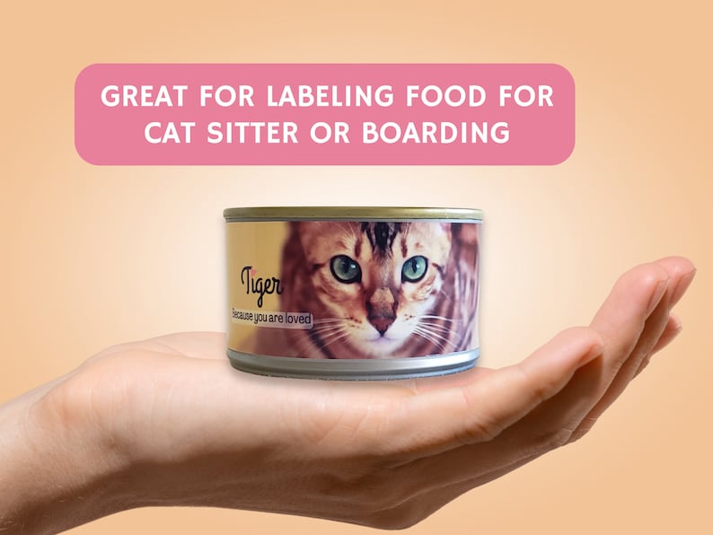 Personalized Cat Food Can Label, Unique Pet Gift, Fully Editable ...