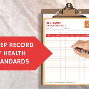 Restroom Cleaning Log, Commercial Bathroom Template, Fully Editable in ...