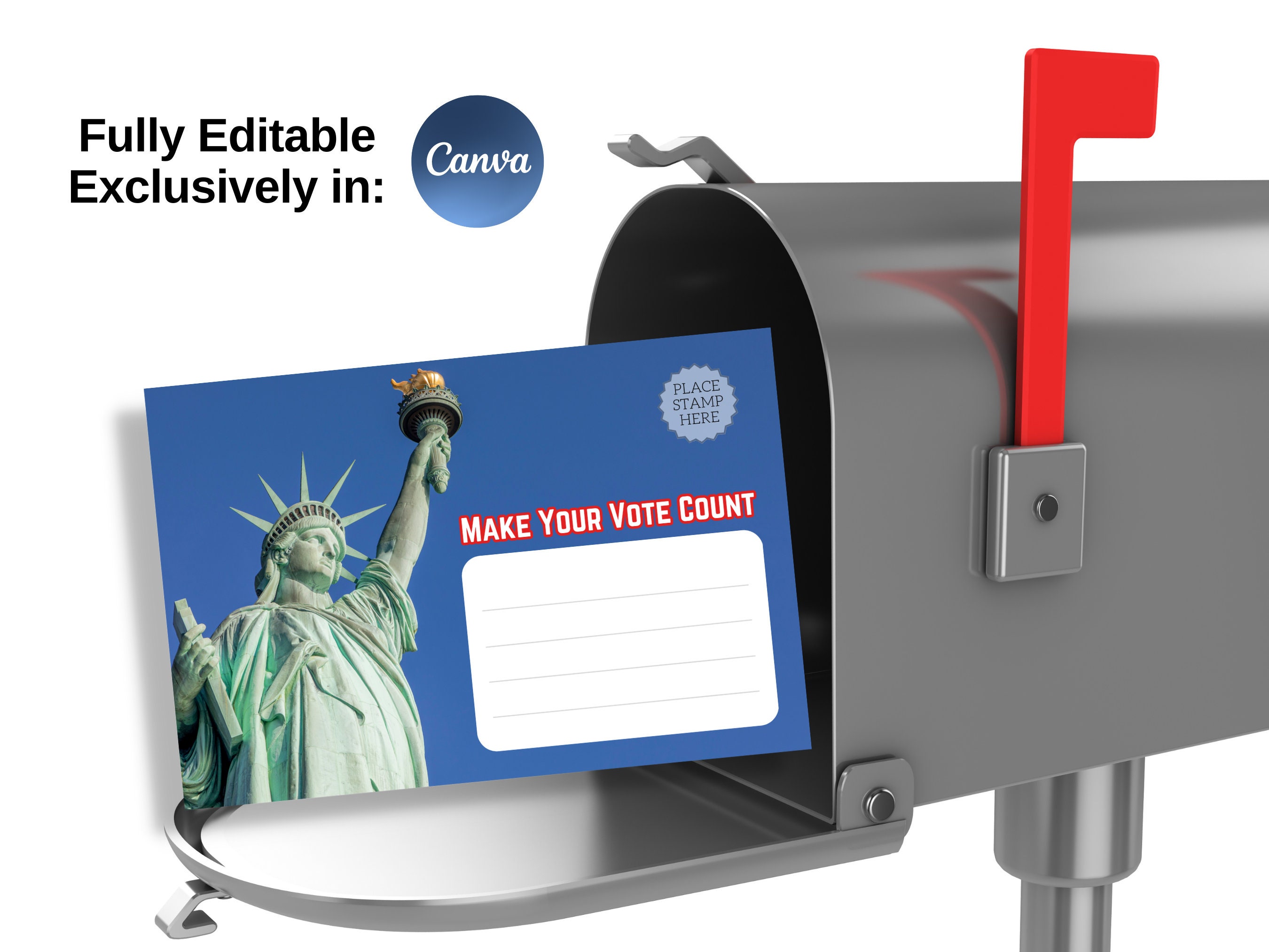 Editable Voter Postcard Bundle 4 Pack, With Space to Write Personal ...