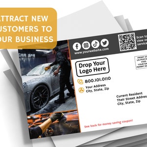 Car Detailing Coupon Postcard, Auto Wash Marketing Mailer, Fully ...
