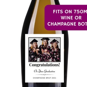 Graduation Gift Champagne Bottle Photo Label, Personalized Wine for ...