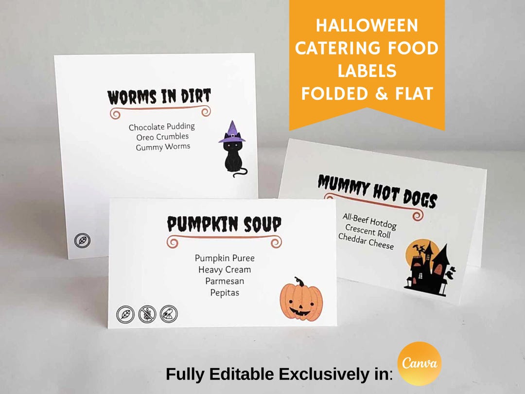 Halloween Catering Food Labels for Entertaining, Great for Business and ...