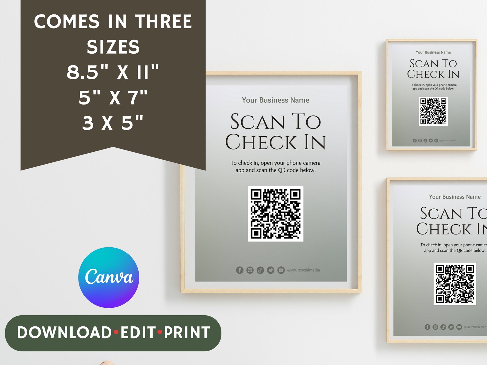 Printable Check in QR Code Scan Sign Paperless Registration - Etsy