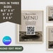 Printable Menu QR Code Scan Sign, Paperless Menu for Dining, Restaurant ...
