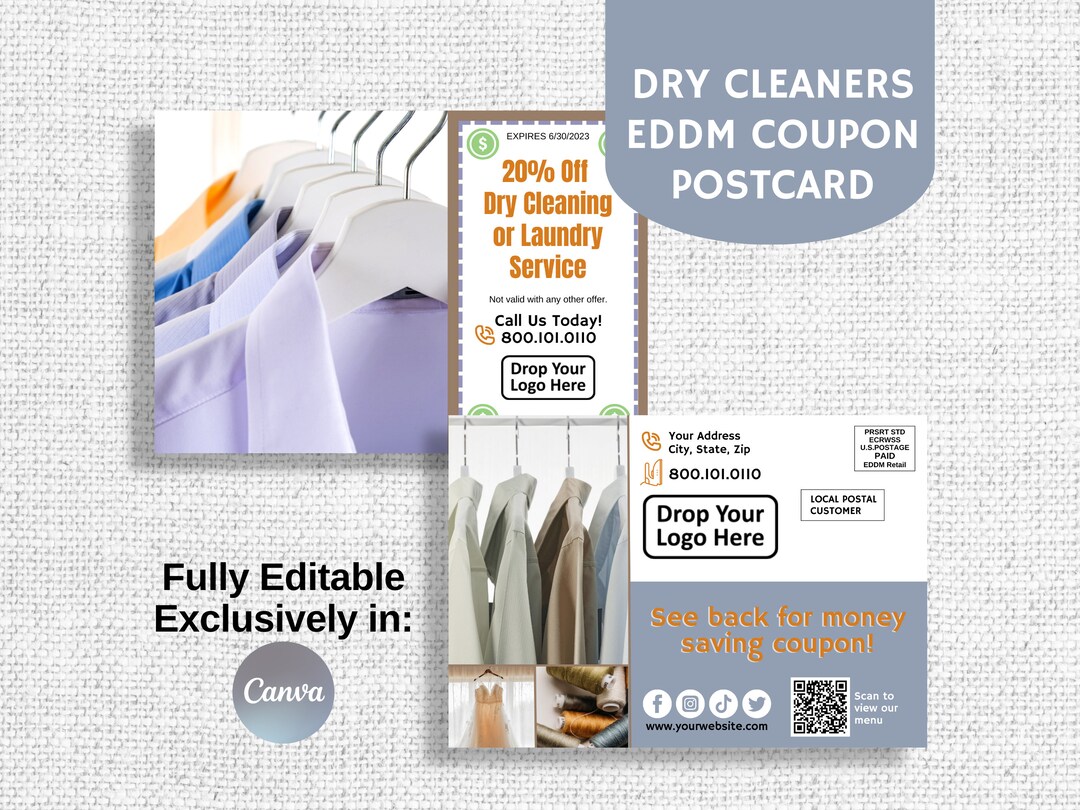 Dry Cleaning EDDM Coupon Postcard, Marketing Mailer, Fully Editable in ...