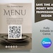 Printable Menu QR Code Scan Sign, Paperless Menu for Dining, Restaurant ...