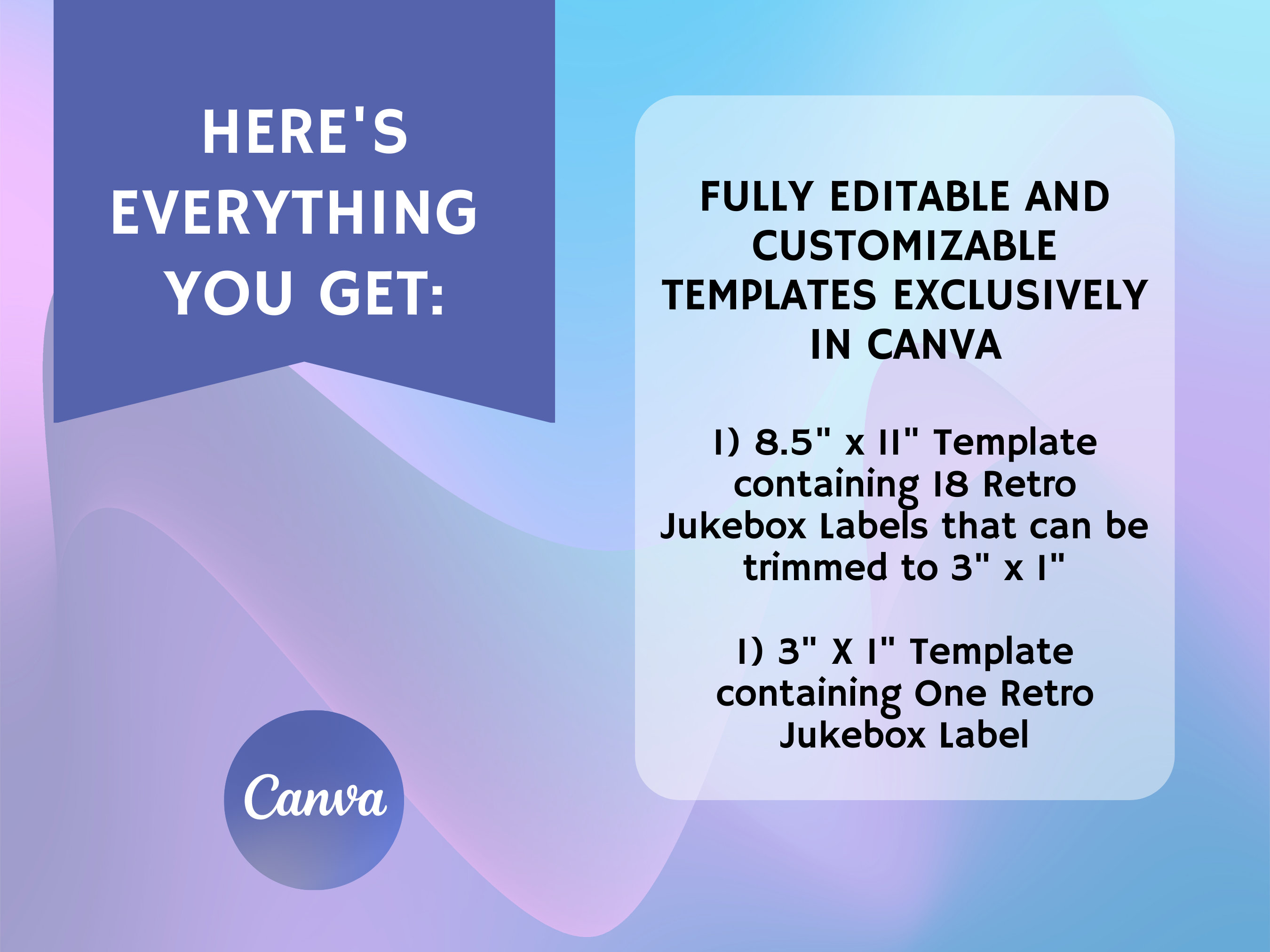 Editable Retro Jukebox Labels, Song and Artist Label, Customize With ...