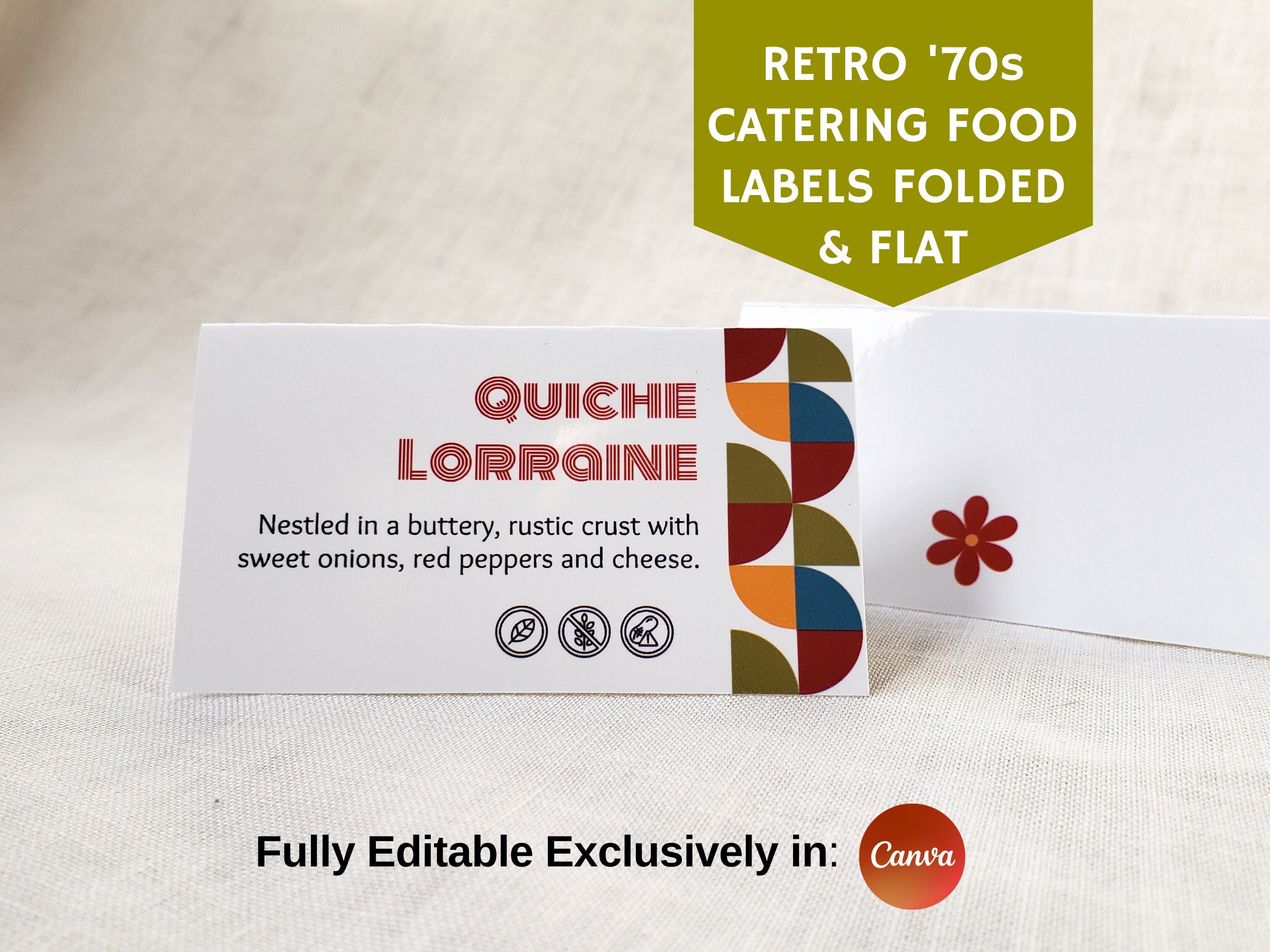 Retro Catering Food Labels for Entertaining, Great for Business and ...