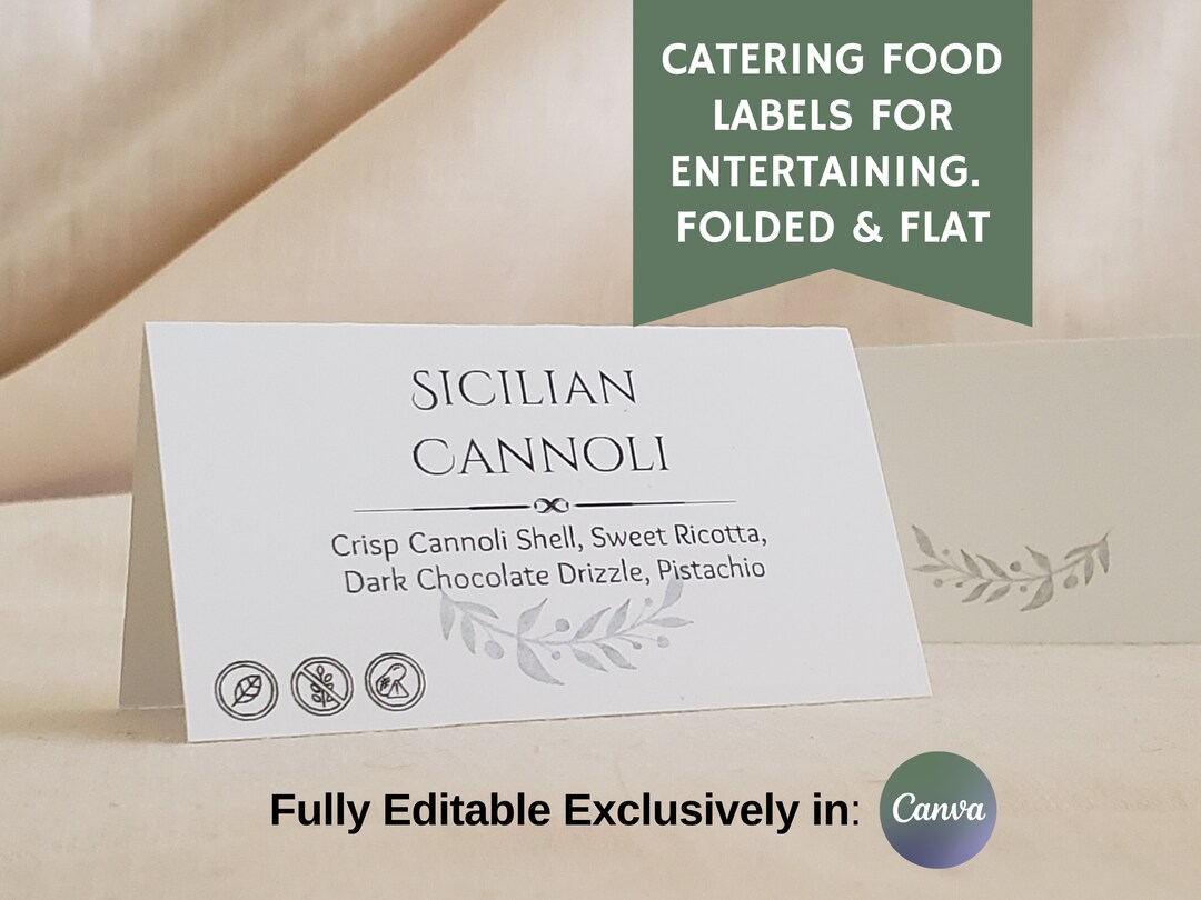 Catering Food Labels for Entertaining, Great for Business and Home ...