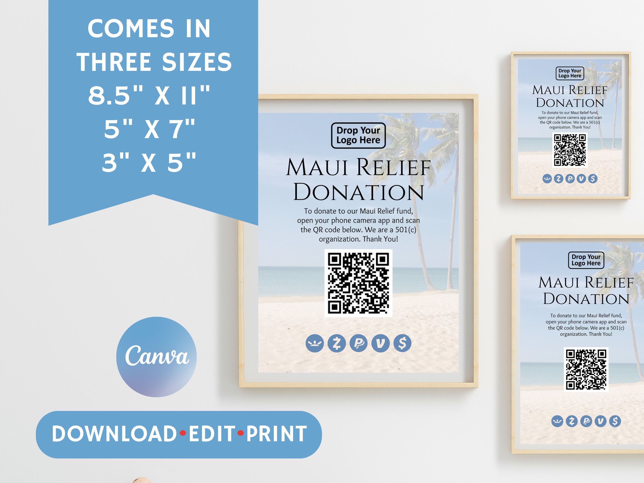 Maui Donation Fund QR Code Scan Sign, Maui Disaster Relief Contribution ...