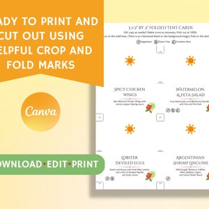 Summer Catering Food Labels for Entertaining, Great for Business and ...
