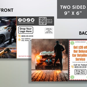 Car Detailing Coupon Postcard, Auto Wash Marketing Mailer, Fully ...