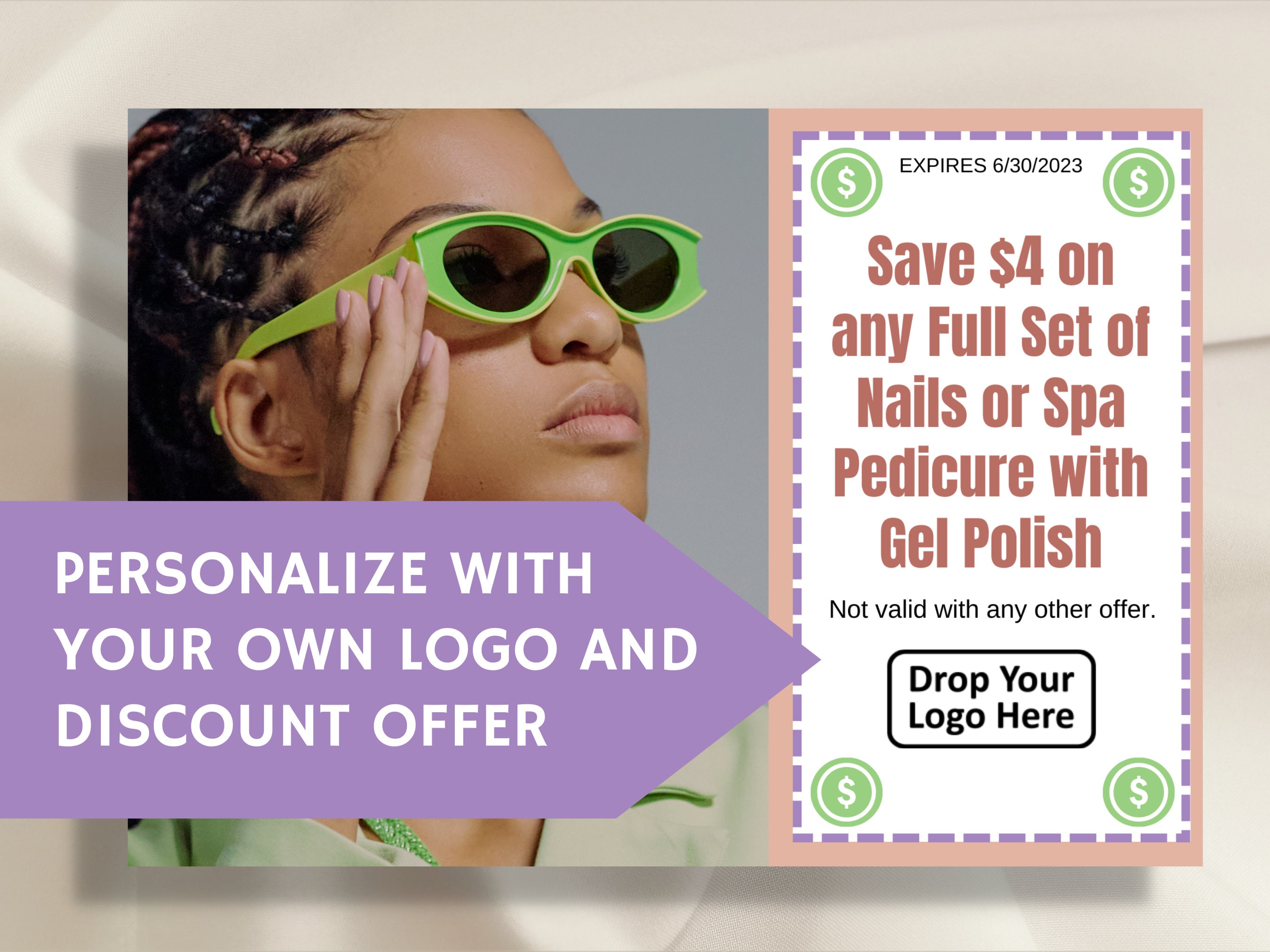 Nail Salon EDDM Coupon Postcard, Marketing Mailer, Fully Editable in ...