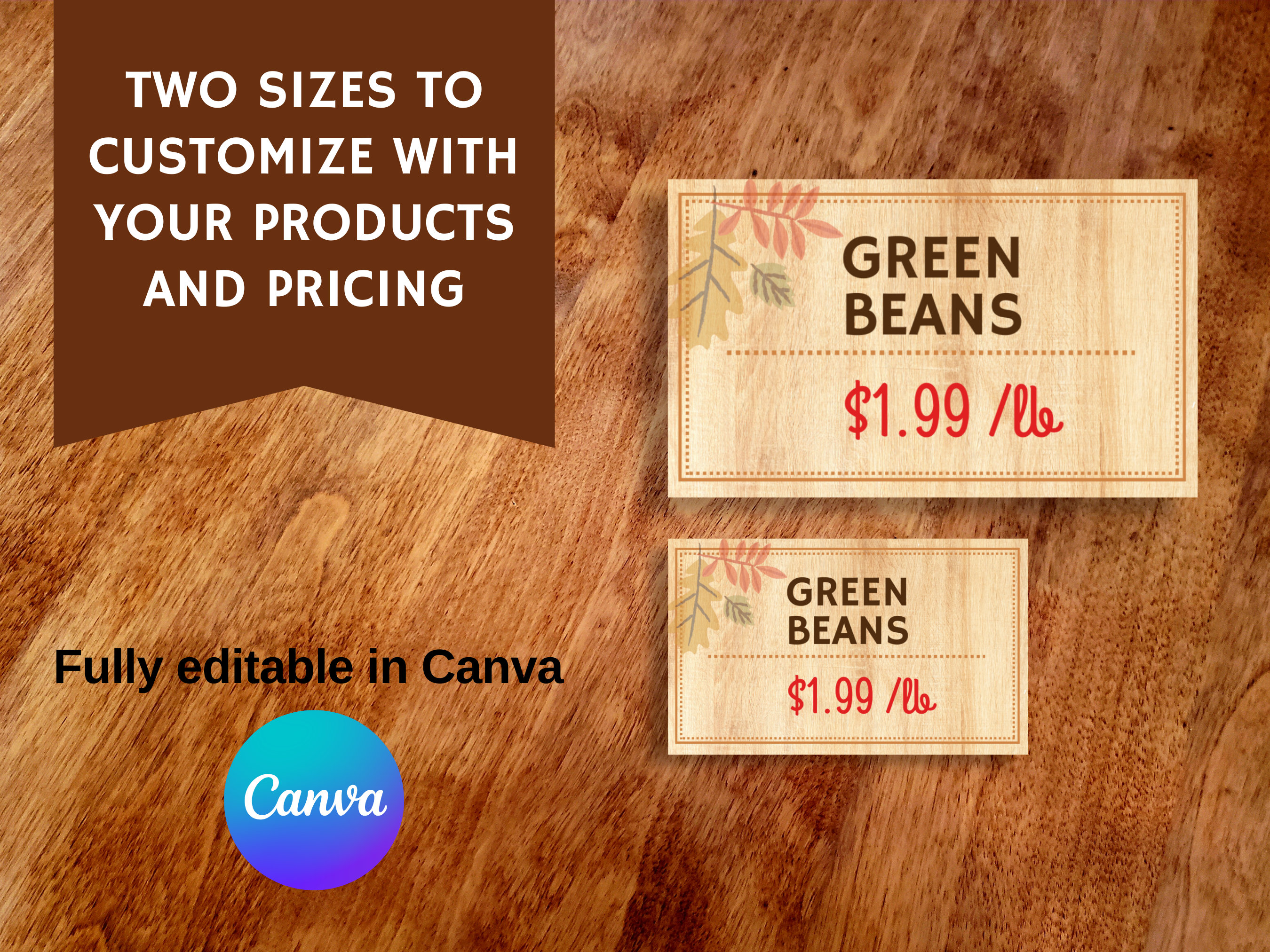 Fall Product Pricing Labels, Farmer's Market Craft Fair Marketing Tools ...