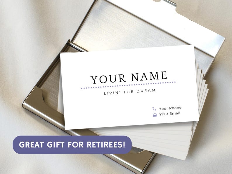 Funny Retirement Business Card, Best Retirement Gift, Personalize in ...