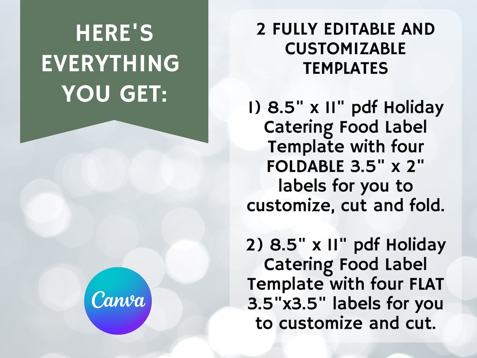 Holiday Catering Food Labels for Entertaining, Great for Business and ...