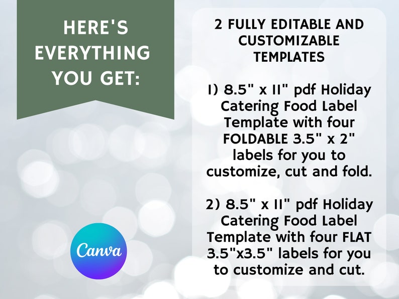 Holiday Catering Food Labels for Entertaining, Great for Business and ...