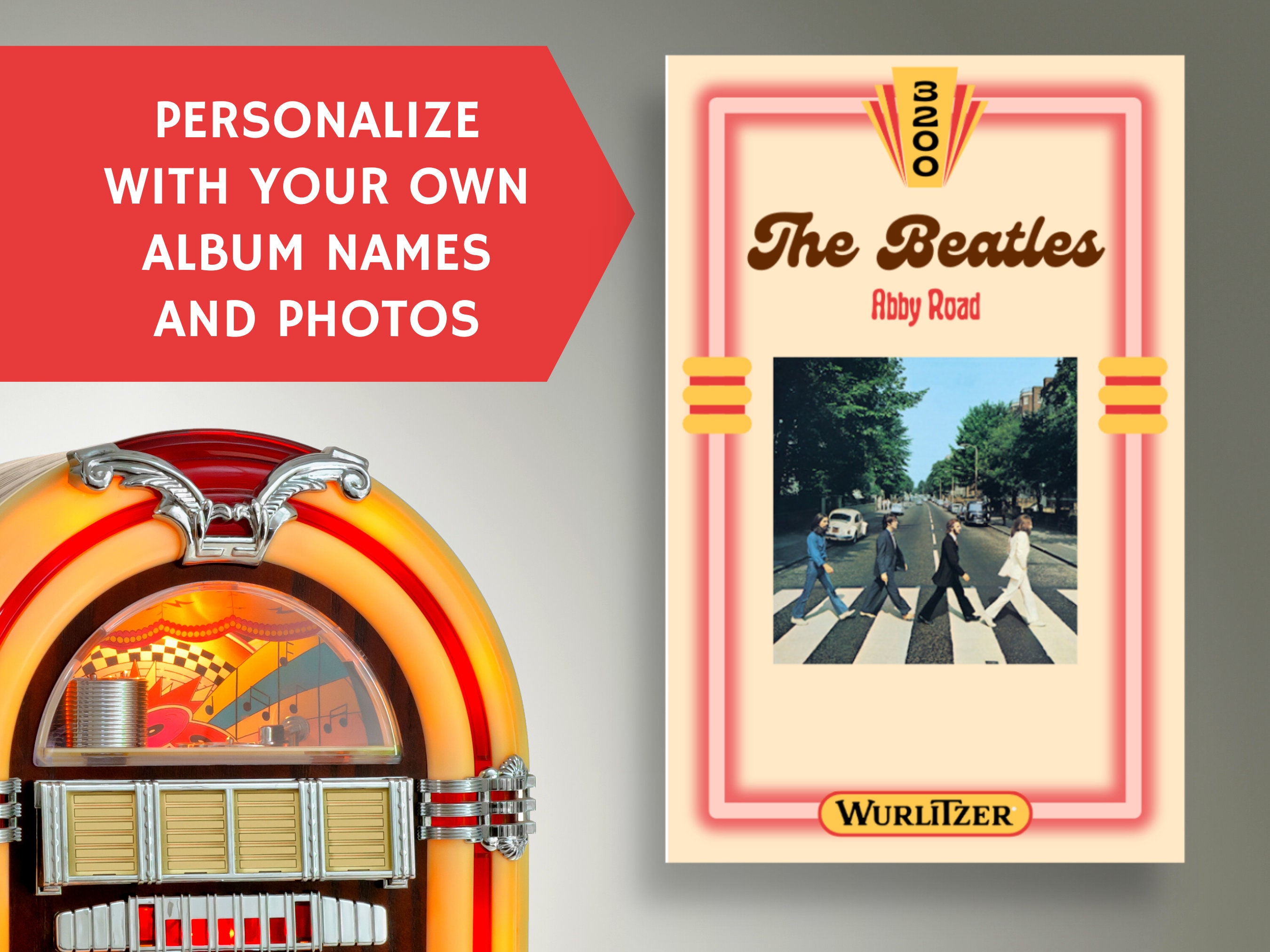 Editable Wurlitzer Jukebox Labels, Retro Album and CD Labels, Customize ...