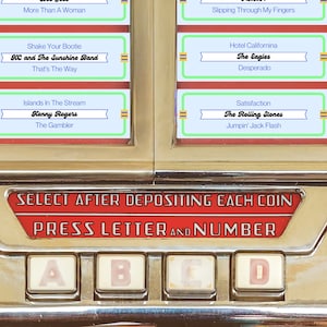 Editable Retro Jukebox Labels, Song and Artist Label, Customize With ...